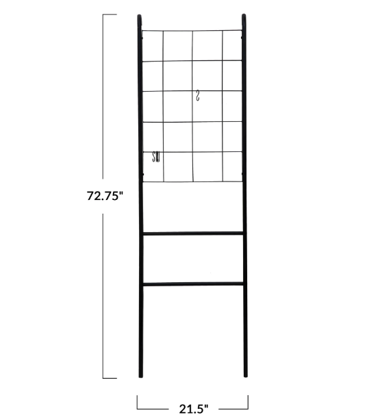 Decorative Wood Ladder with Metal Grid and 6 Hooks | The Savory Gourmet