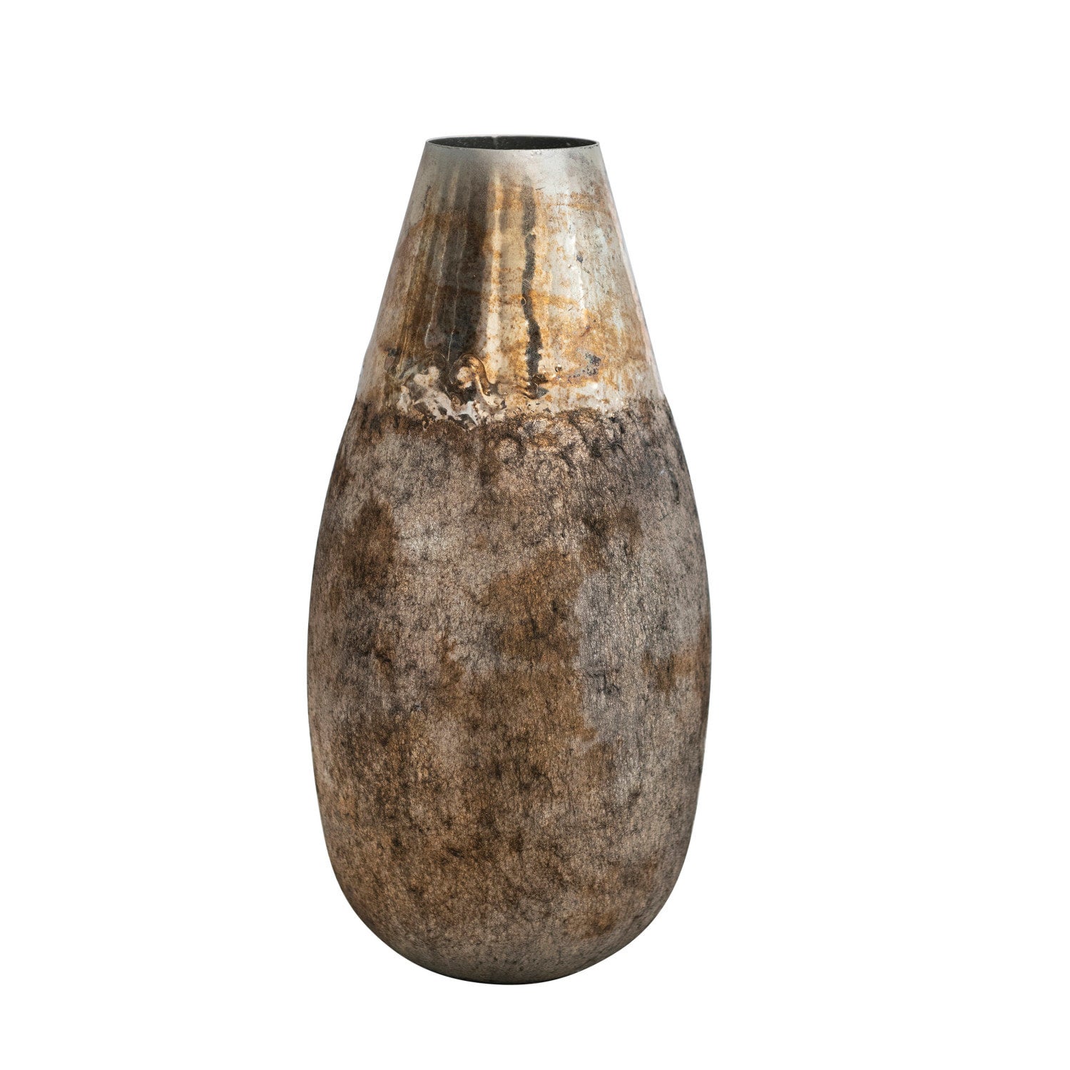 Decorative Metal Vase, Oxidized Pewter Finish | The Savory Gourmet