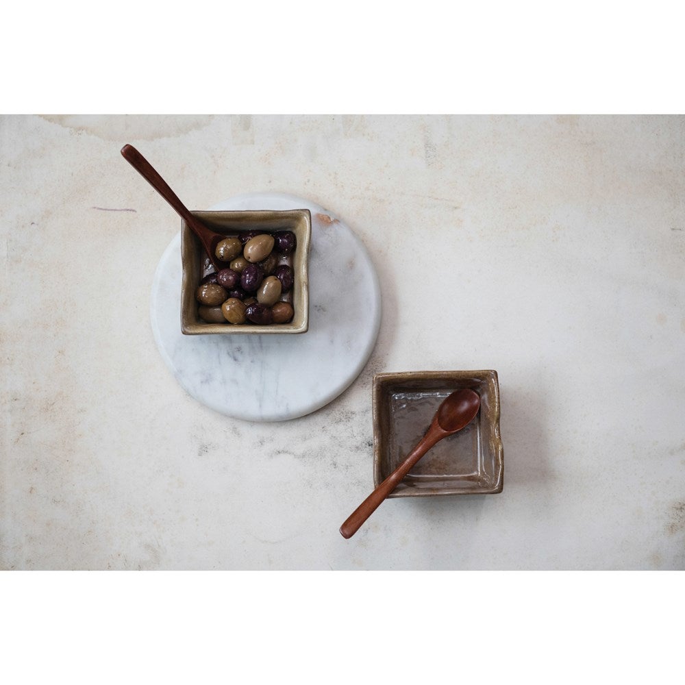 Stoneware Olive Dish with Spoon | The Savory Gourmet Market