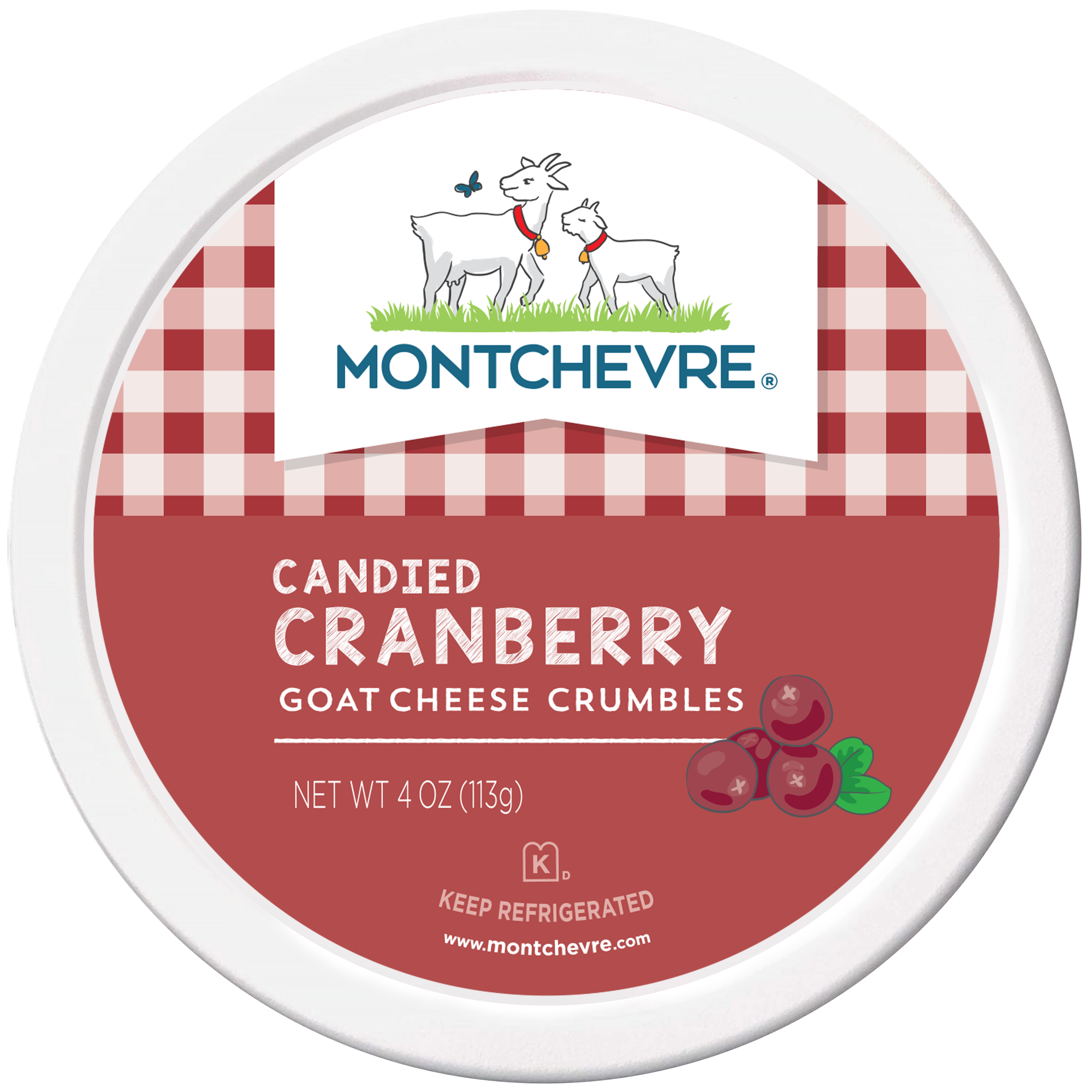 Candied Cranberry Goat Cheese Crumbles by Montchevre | The Savory Gourmet