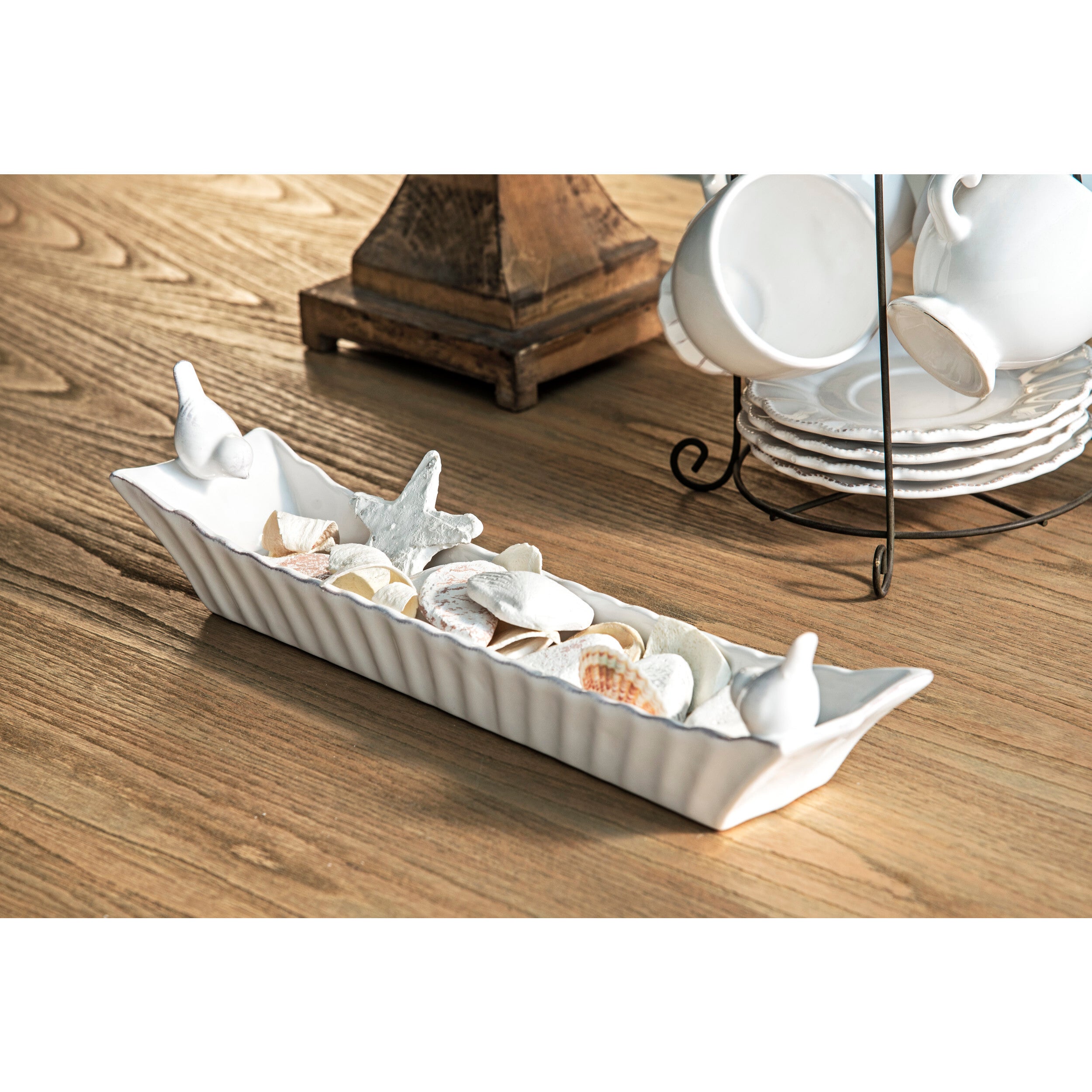 Ceramic Cracker Dish with Birds | The Savory Gourmet